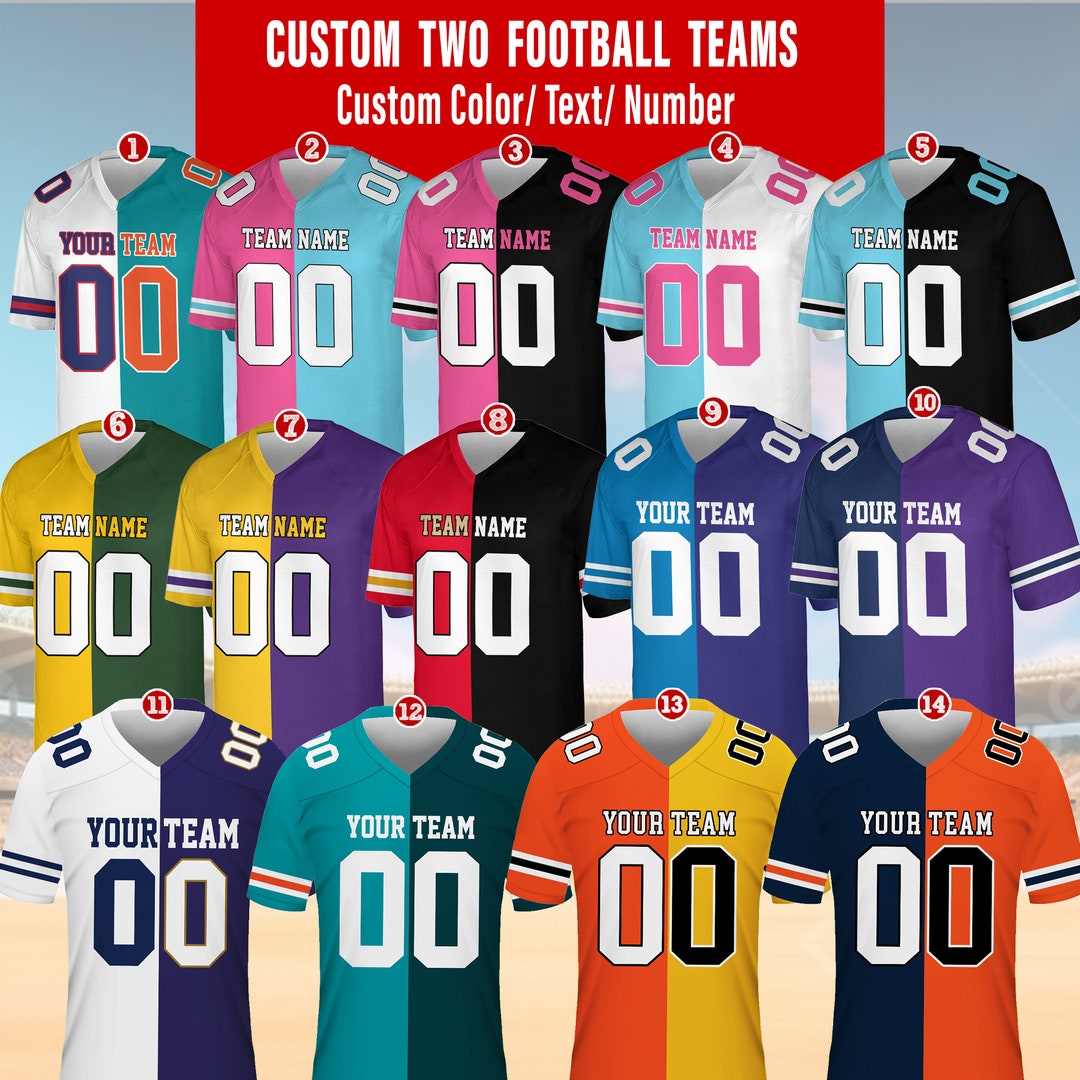 Custom Any Two Football Team, Personalized Team Name and Number ...