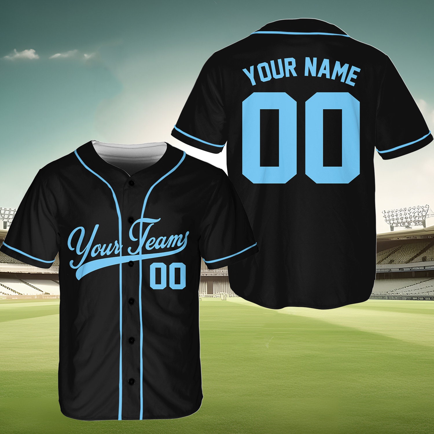 Personalized Team Name and Number Baseball Jersey, Custom Name Baseball ...