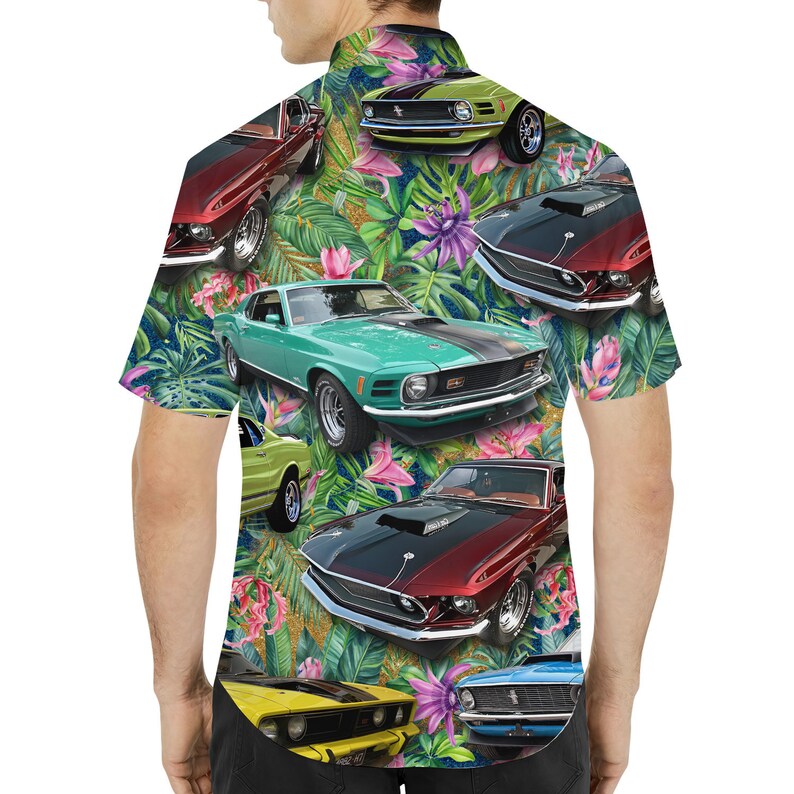 Tropical Muscle Car Hawaiian Shirt Men Women, Vintage Car Hawaiian ...
