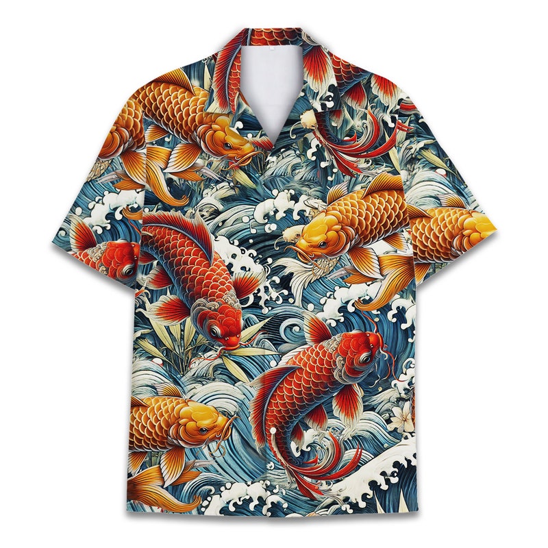 Fish Button up Shirt - Etsy
