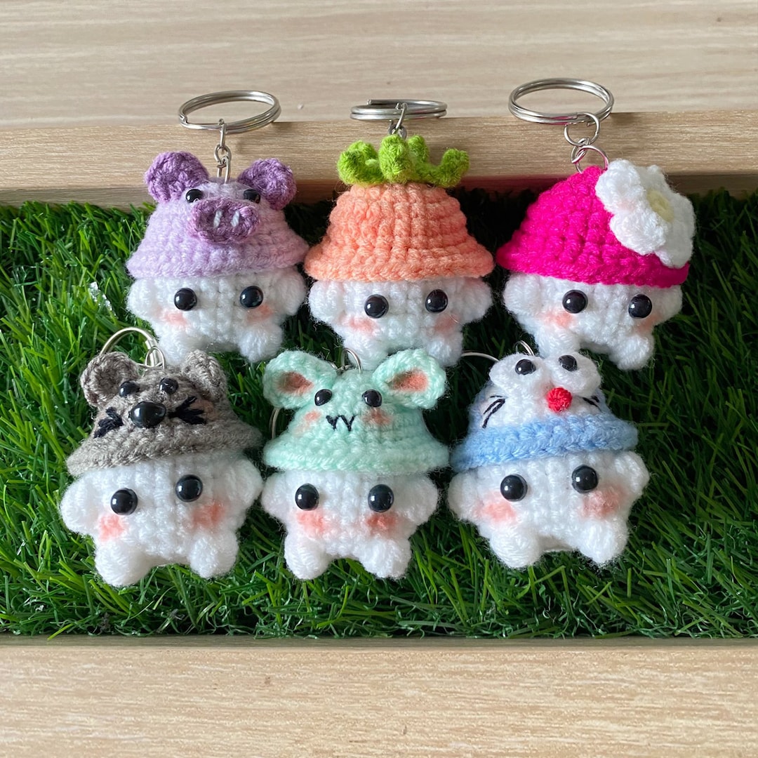 Handmade Crochet Mushroom Keychains, Handmade Mushroom, Crochet ...