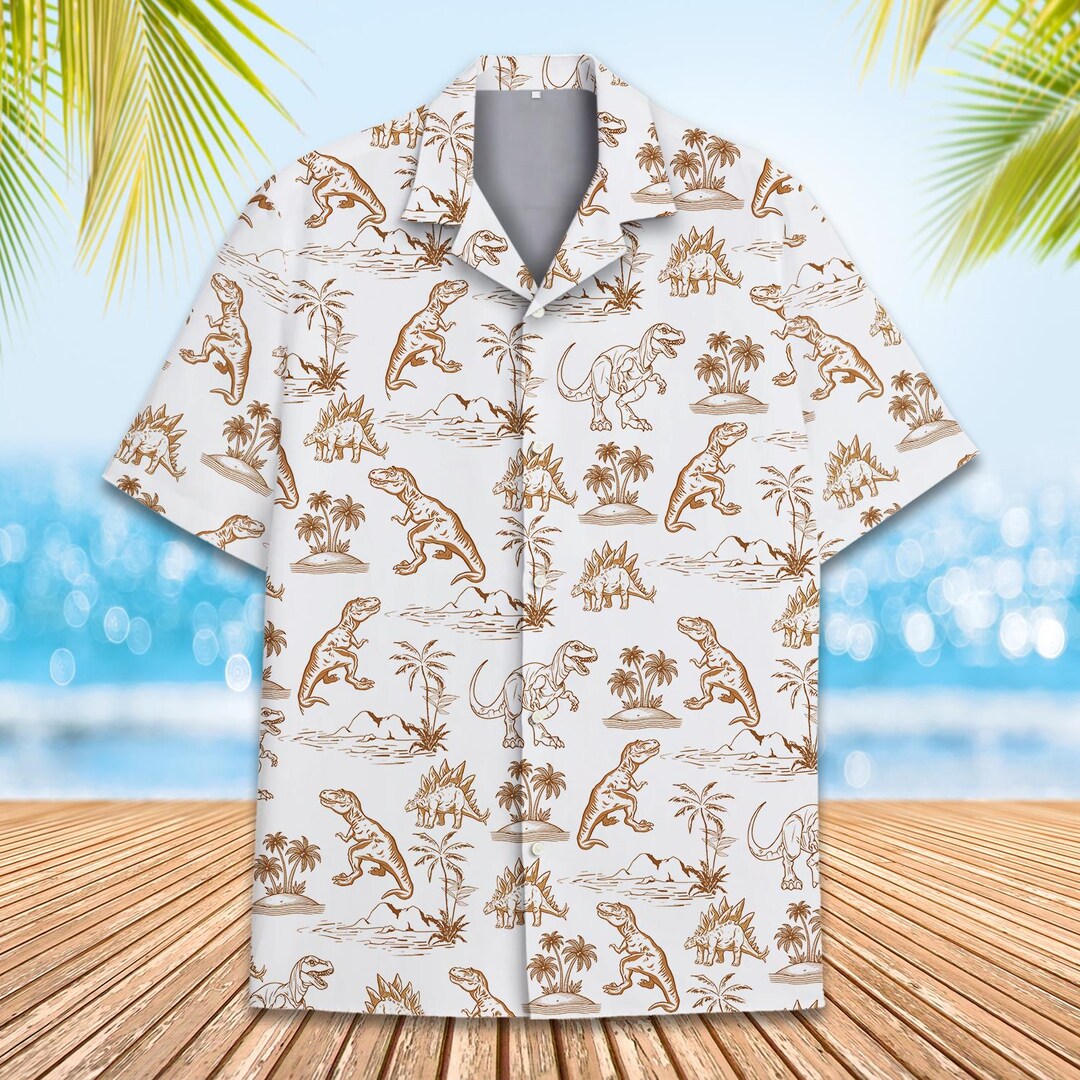 Vintage Dinosaur Hawaiian Shirt Men Women Youth, Retro Prehistoric T ...