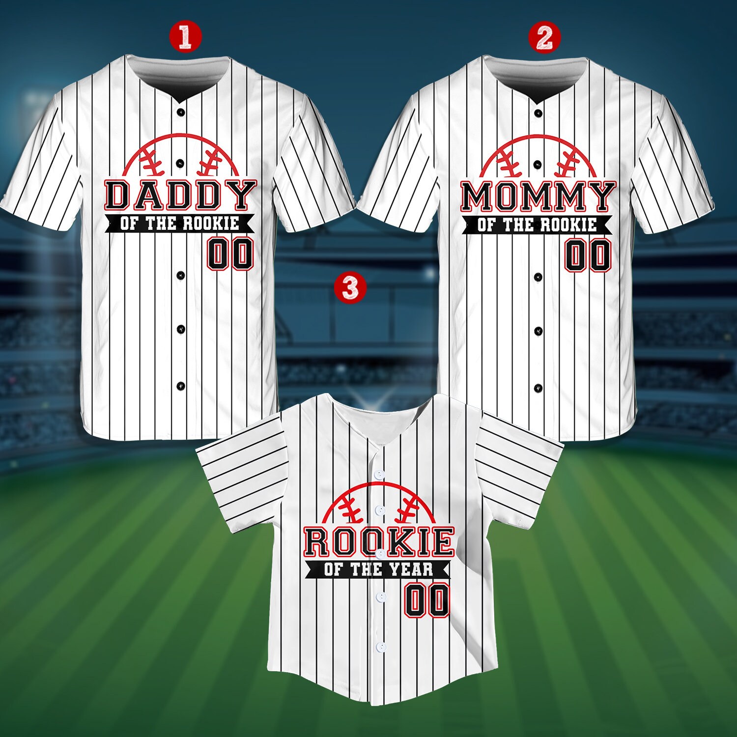 Personalized Rookie Family Baseball Jersey, Custom Daddy Mommy of the ...