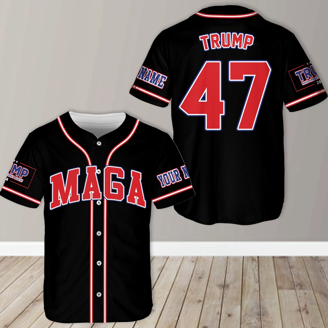 Personalized MAGA Baseball Jersey, Custom Name Trump Baseball Jersey ...