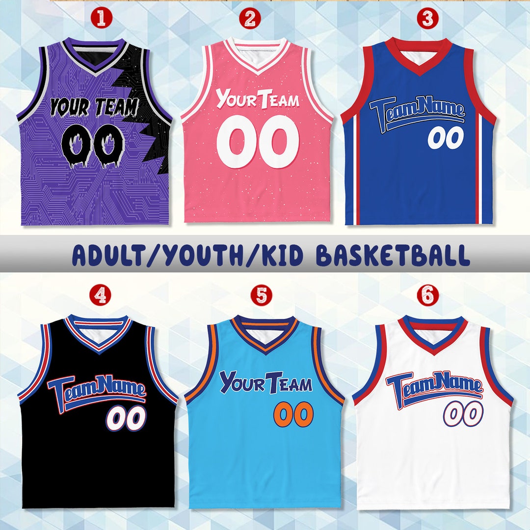 Personalized Youth Kids Basketball Jersey, Custom Basketball Jersey ...