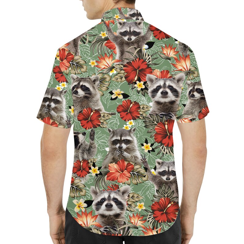 Tropical Raccoon Hawaiian Shirt Men Women, Women Raccoon Shirt, Raccoon ...