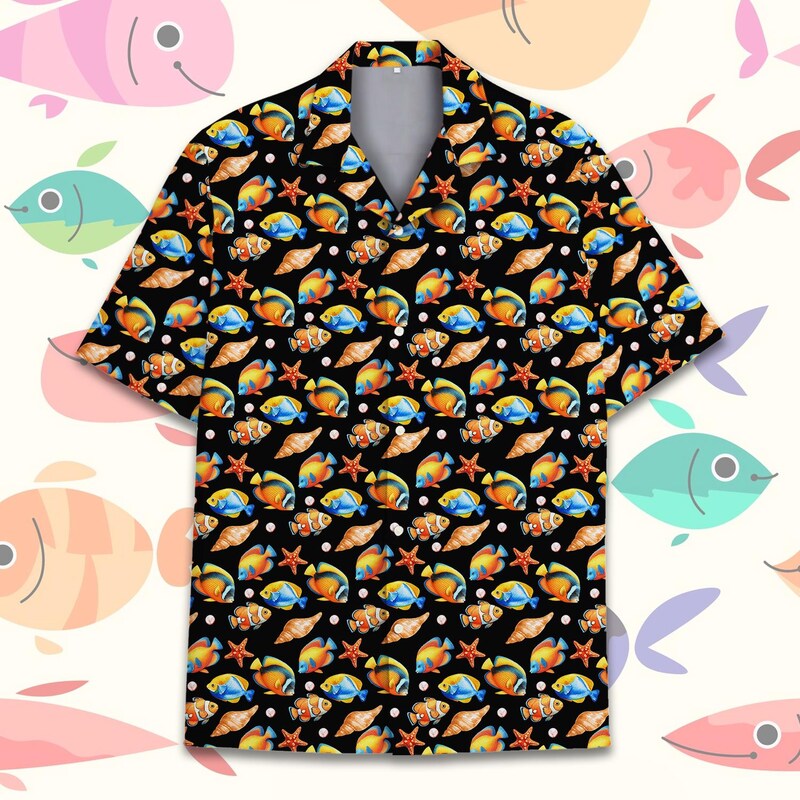 Fish Button up Shirt - Etsy