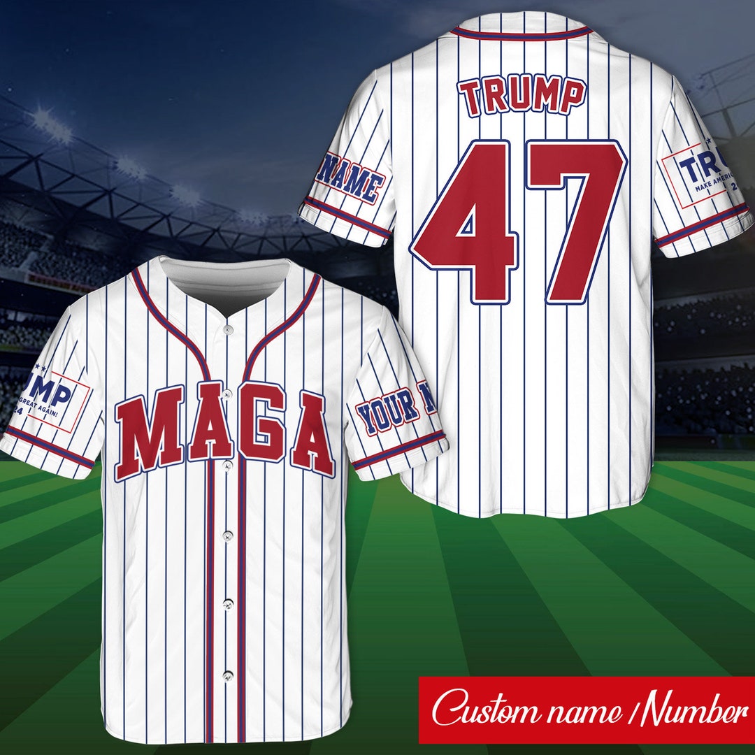 Personalized MAGA Baseball Jersey, Custom Name Trump Baseball Jersey ...