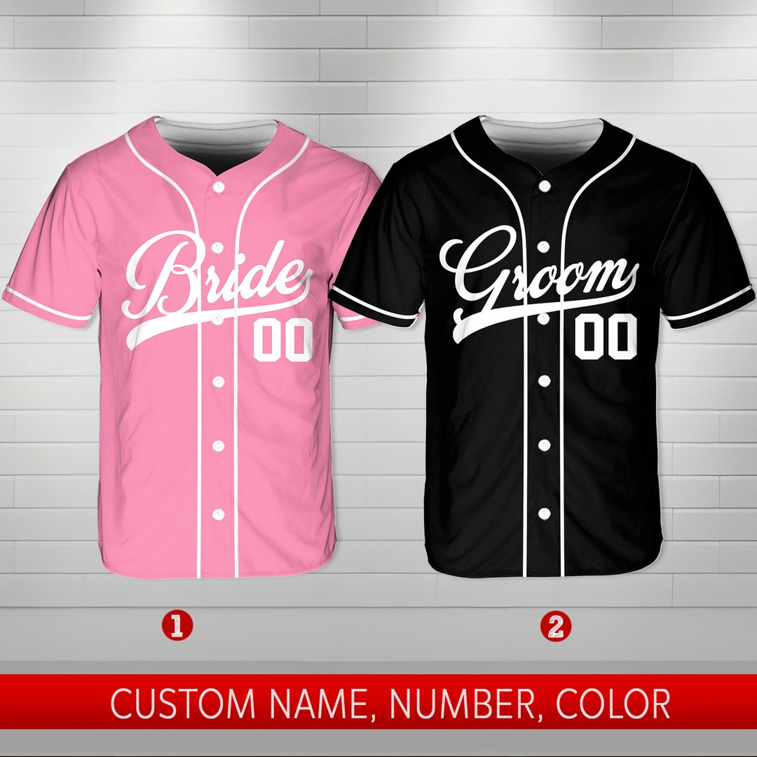Personalized Groom and Bride Baseball Jersey, Custom Matching Couple ...