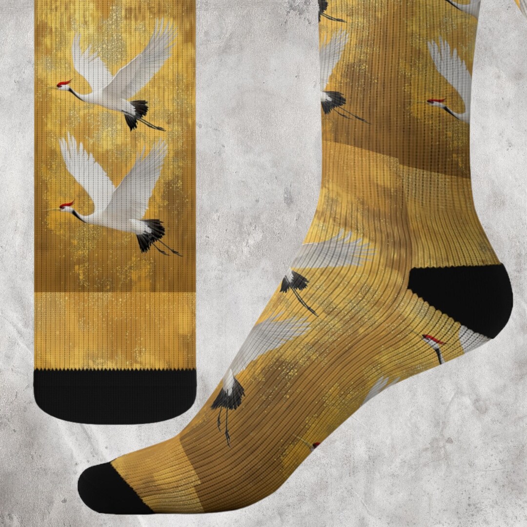 Japanese Crane Socks Gift for Japan Lover or Japanese Culture Lover ...