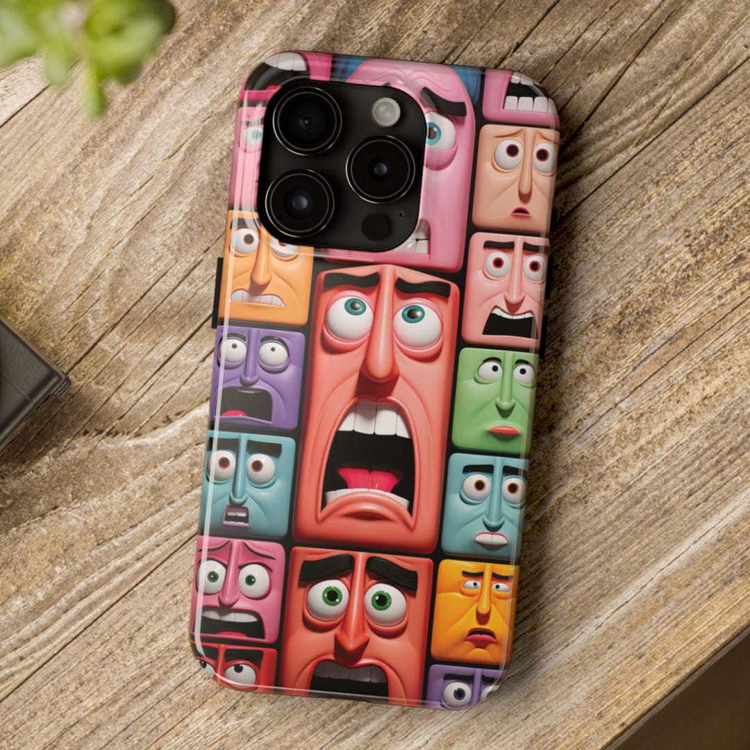 Screaming Faces Phone Case Funny Faces iPhone Case for Mental Health ...
