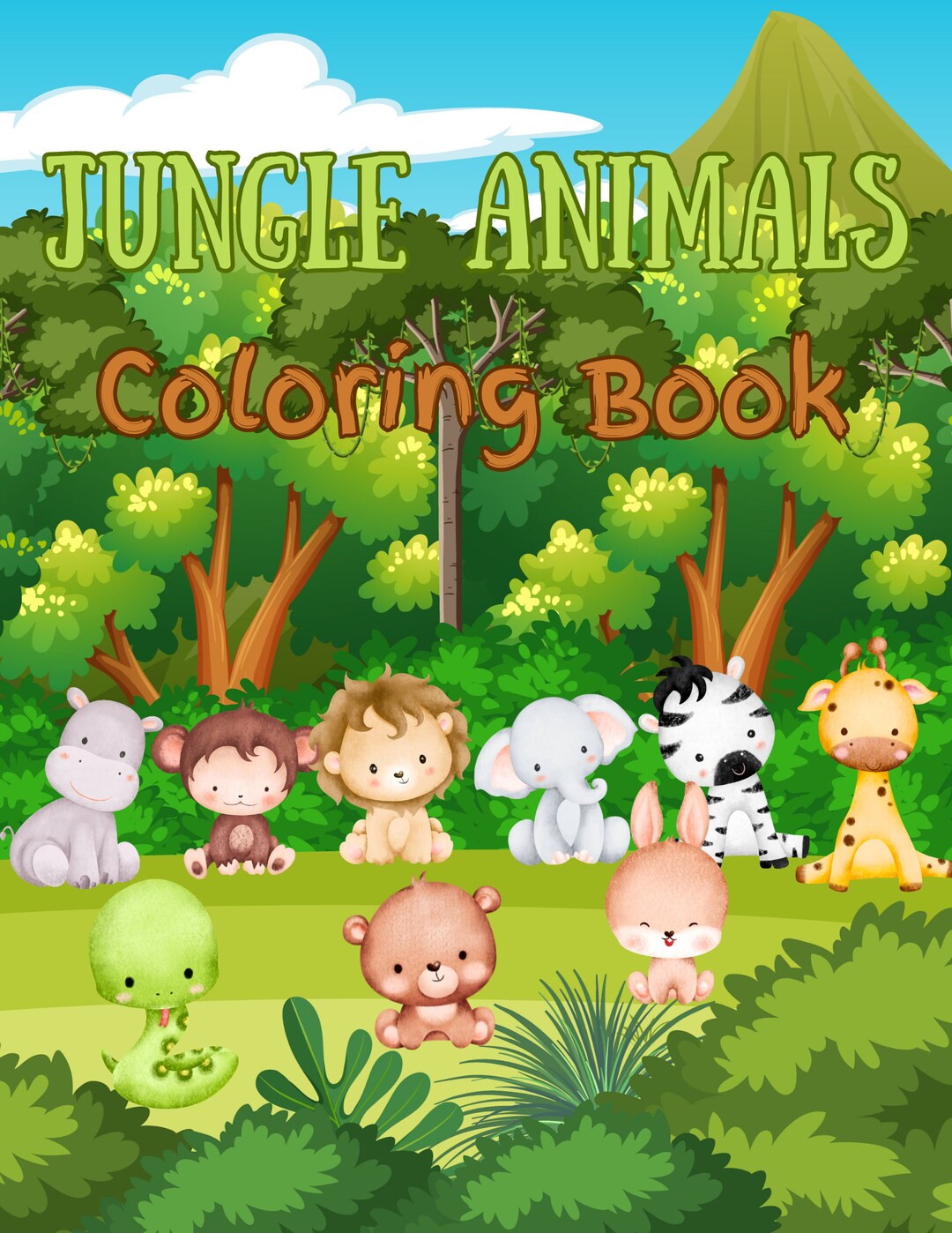 Jungle Animals Coloring Book - Etsy