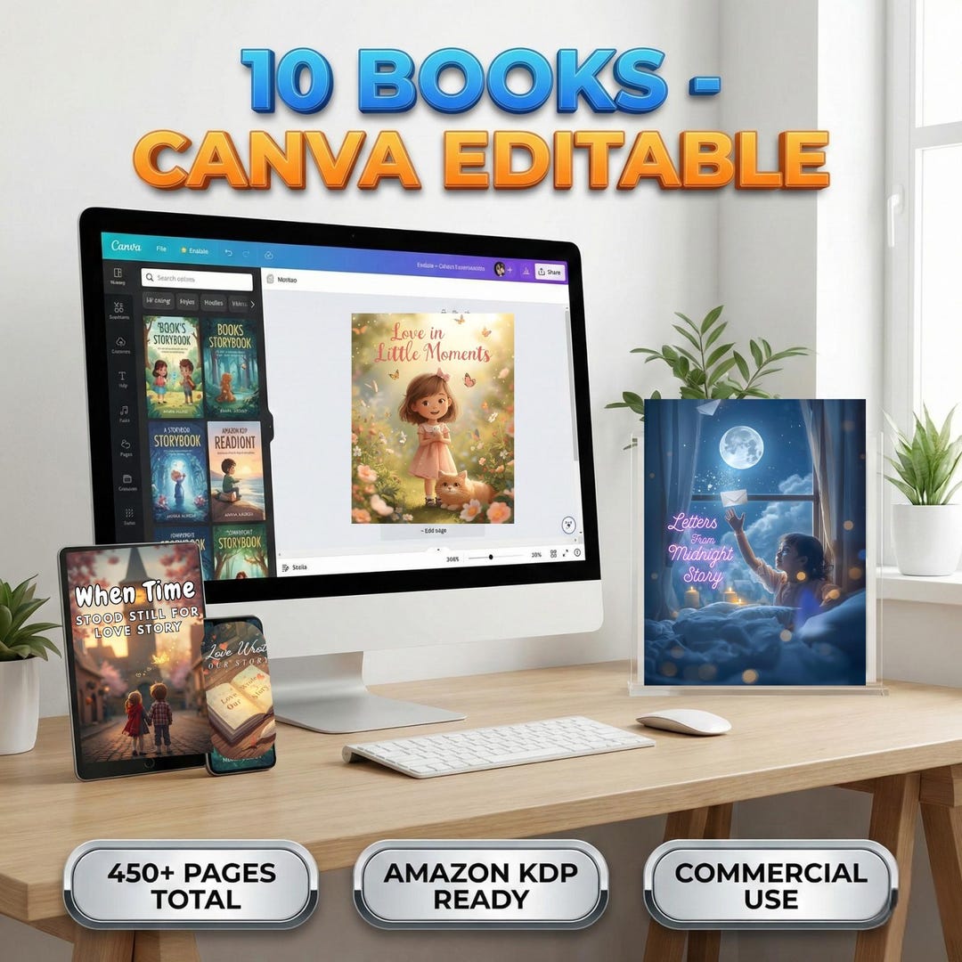 Mega Kdp Storybook Bundle, 10 Kids Bedtime Stories, Canva Editable ...