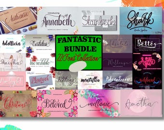 Awesome Font Bundle, Display Font, Cricut Font, Vintage Font, Baby Font, Retro Font - Etsy