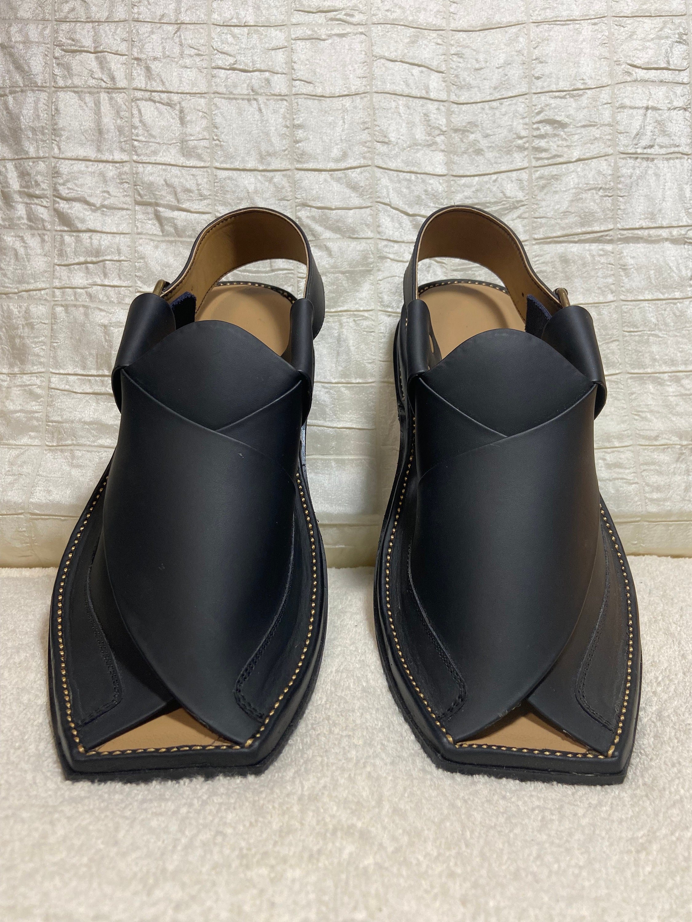 Men's Leather Sandal (peshawari Sandal-kaptan Style) Hand Made Very ...