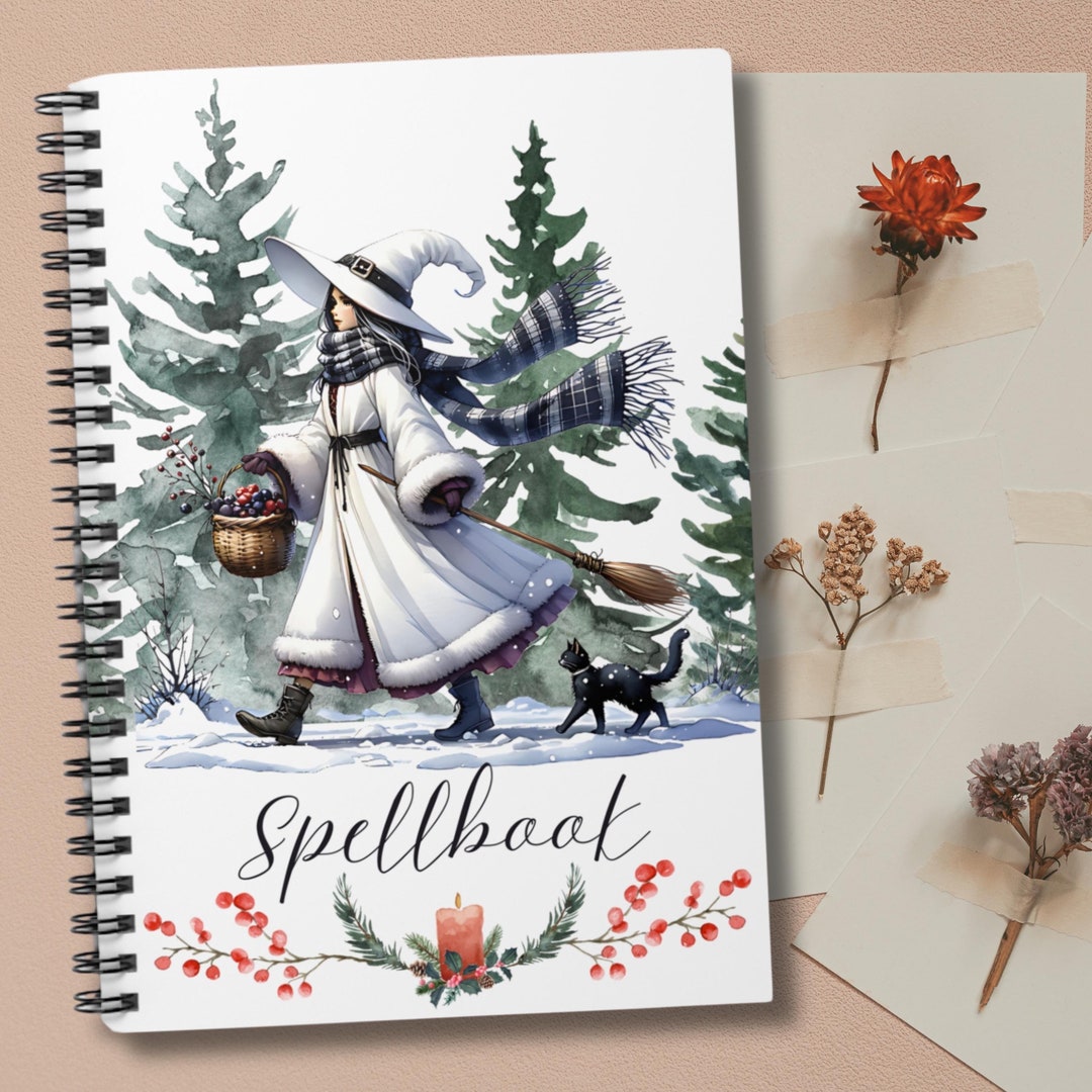 Winter Witch Spiral Notebook | Ruled Line Spellbook Journal - Etsy