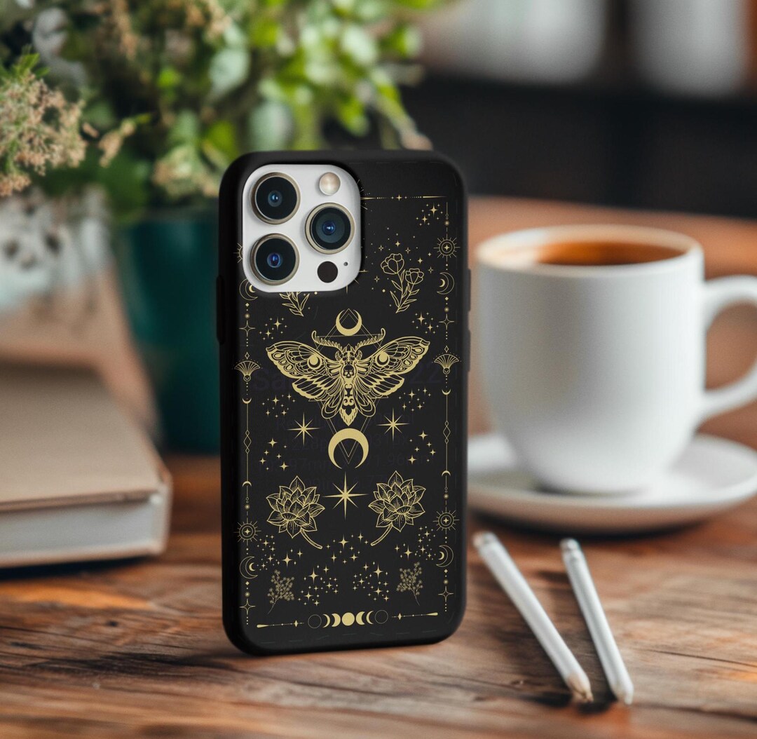 Celestial Death's Head Moth Phone Case: Goth Witchy Protective Cover - Etsy