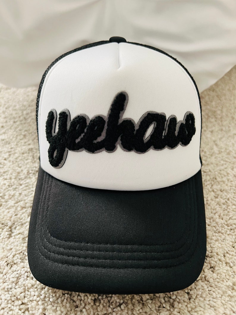 Black Yeehaw Patch Hat - Etsy