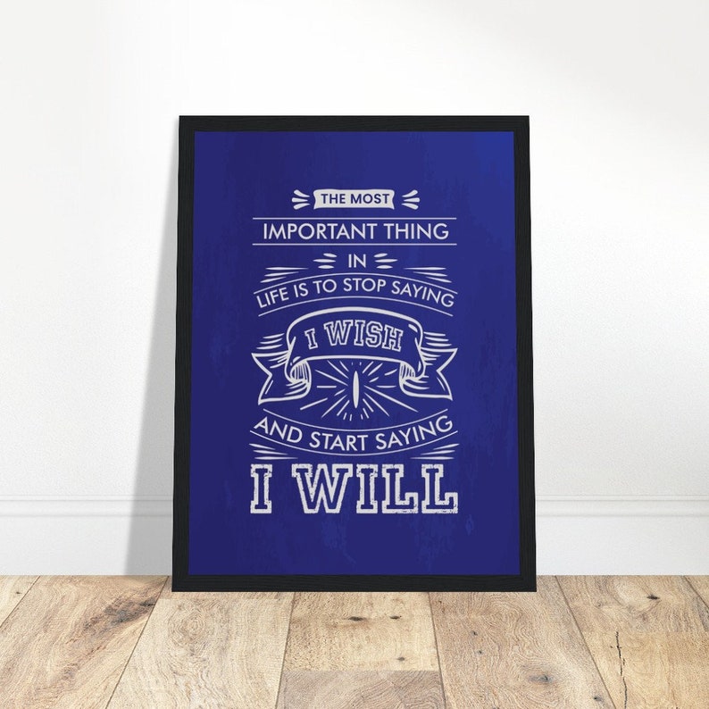 I will Motivational Wall Art Premium Wooden Frame Hustle Culture ...