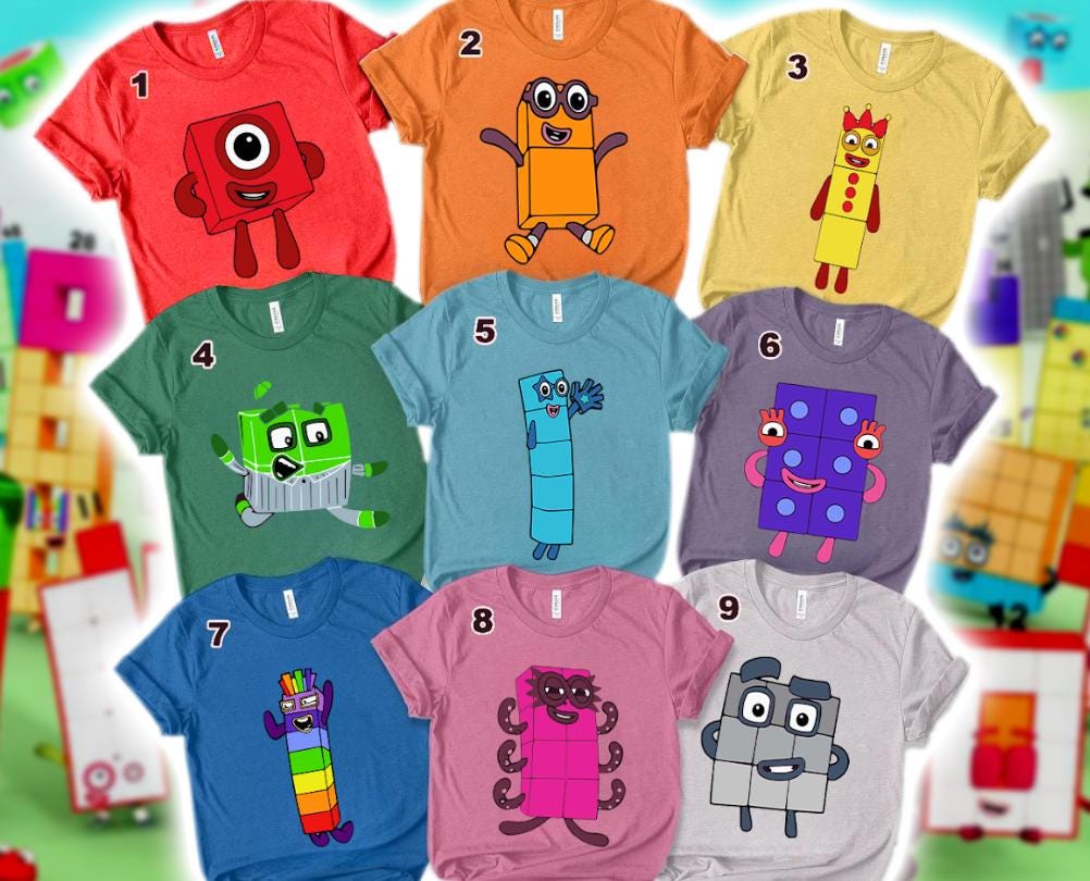 Numberblocks Character Shirt, Numberblocks Costume Halloween Shirt ...