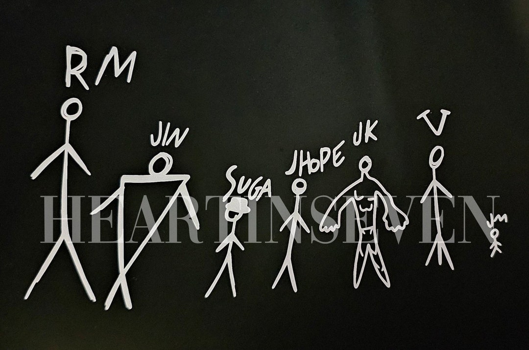 BTS Ot7 Family Stick Figure Decals Stickers [pre-order] - Etsy
