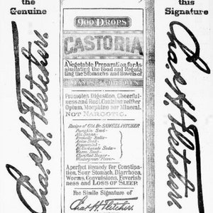 3x Charles H. Fletcher's Castoria Medical Bottle Clear Glass 2"l X 1"w ...