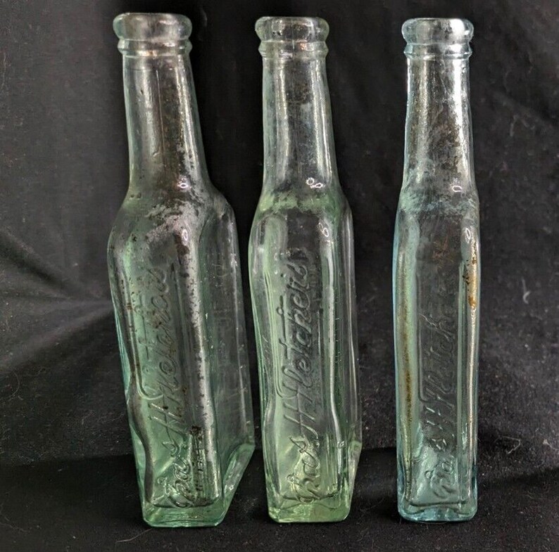3x Charles H. Fletcher's Castoria Medical Bottle Clear Glass 2"l X 1"w ...