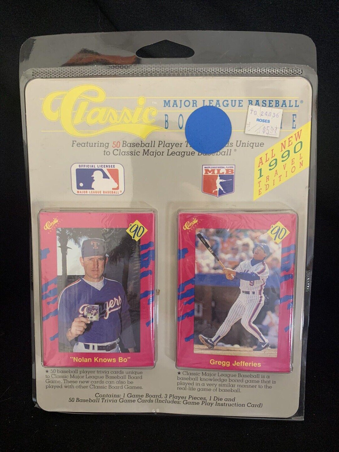 1990 Classic Baseball nolan Knows Bo Travel Game Factory Sealed 50 ...