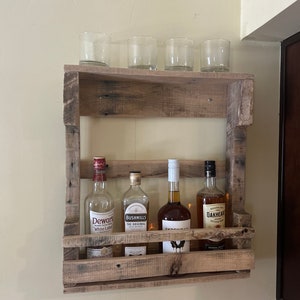 Alcohol Rack Bar Shelf Whiskey Shelf Alcohol Shelf Pallet Wood ...