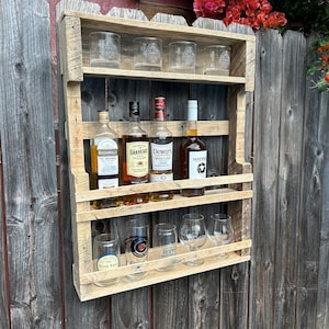 Alcohol Rack | Bar Shelf | Whiskey Shelf | Alcohol Shelf | Pallet Wood ...
