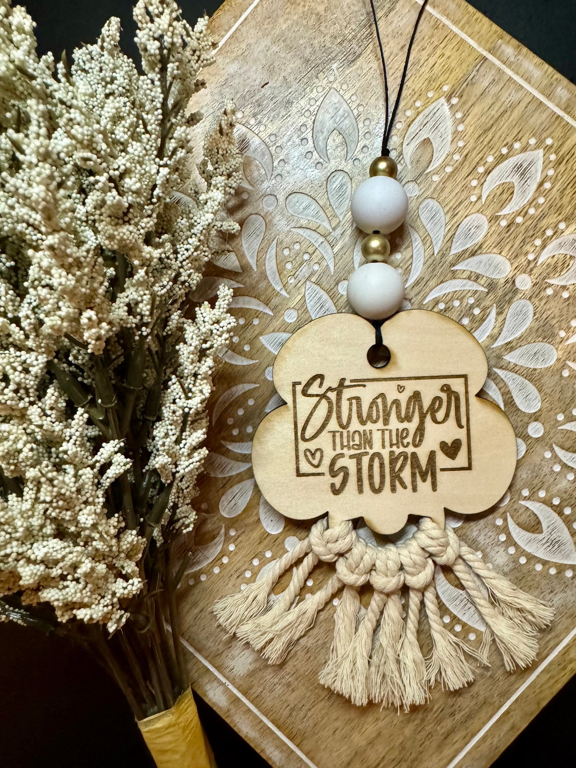 Inspirational Wooden Car Charms. Four Different Options.rearview Mirror ...