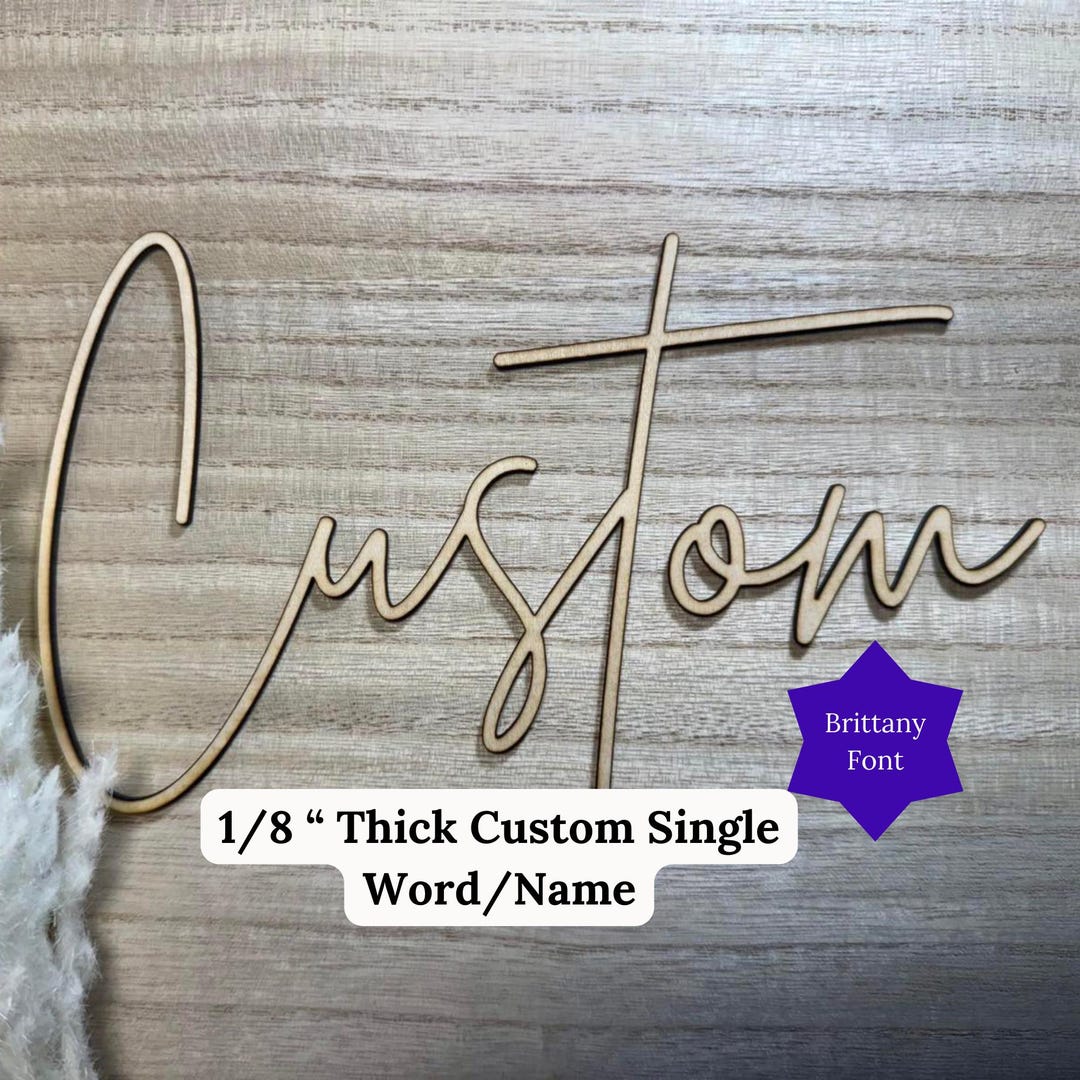 Custom Word Sign - One Word or Name - Personalized Wood Sign - 1/8 ...