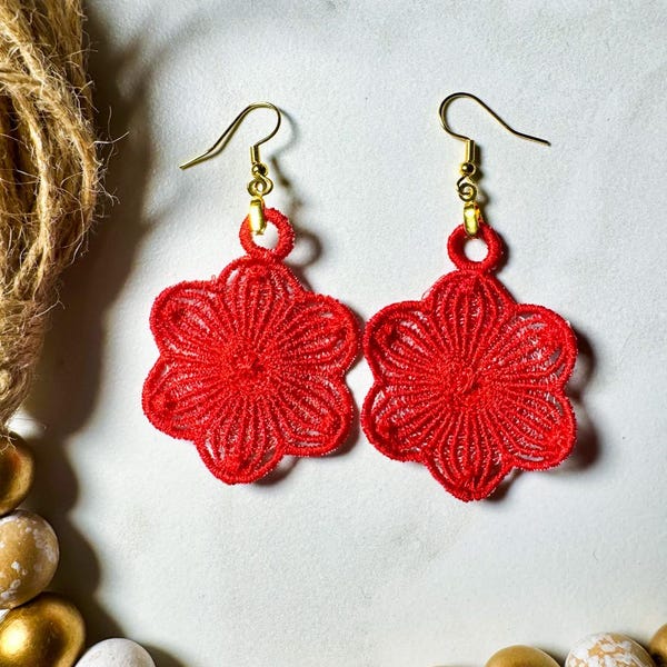 Embroidered Earrings - Etsy