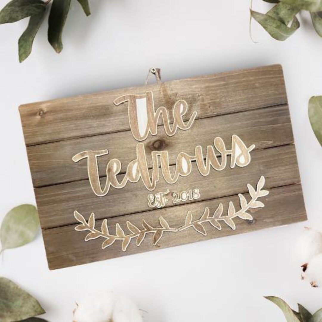 Customizable Family Established Wooden Rectangle Sign, Engraved Raised ...