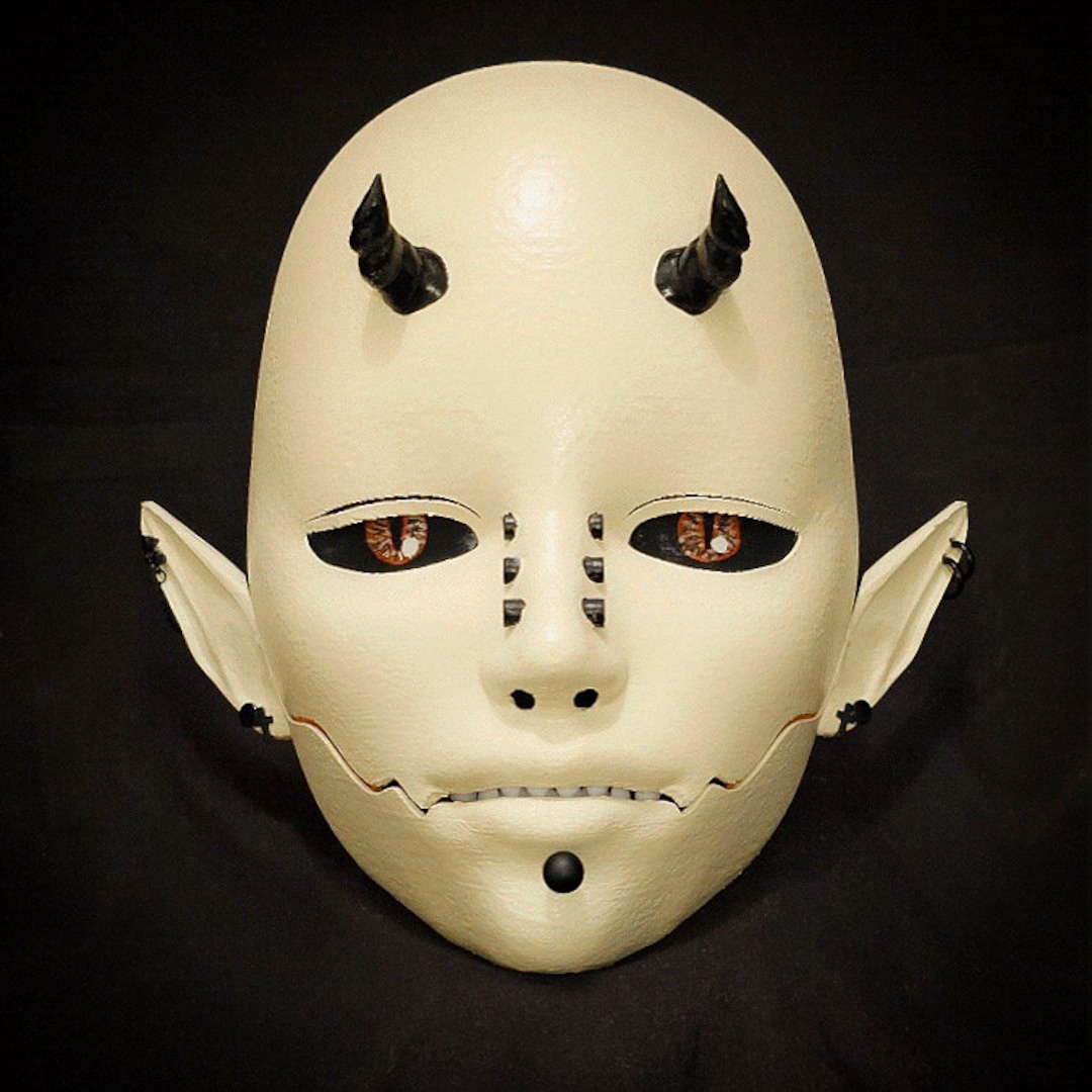 Goth Demon Articulated Mask With Horns and Fangs - Etsy