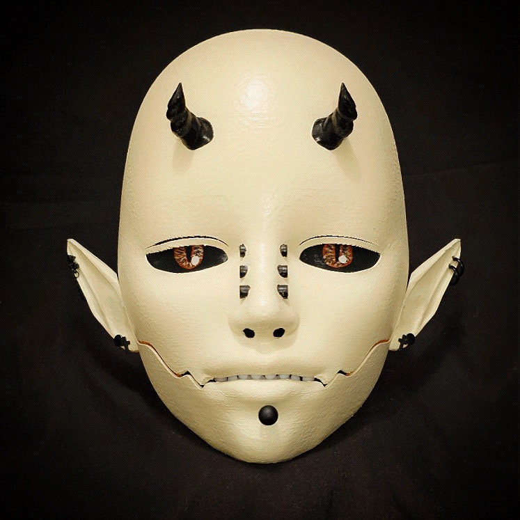 Goth Demon Articulated Mask With Horns and Fangs - Etsy