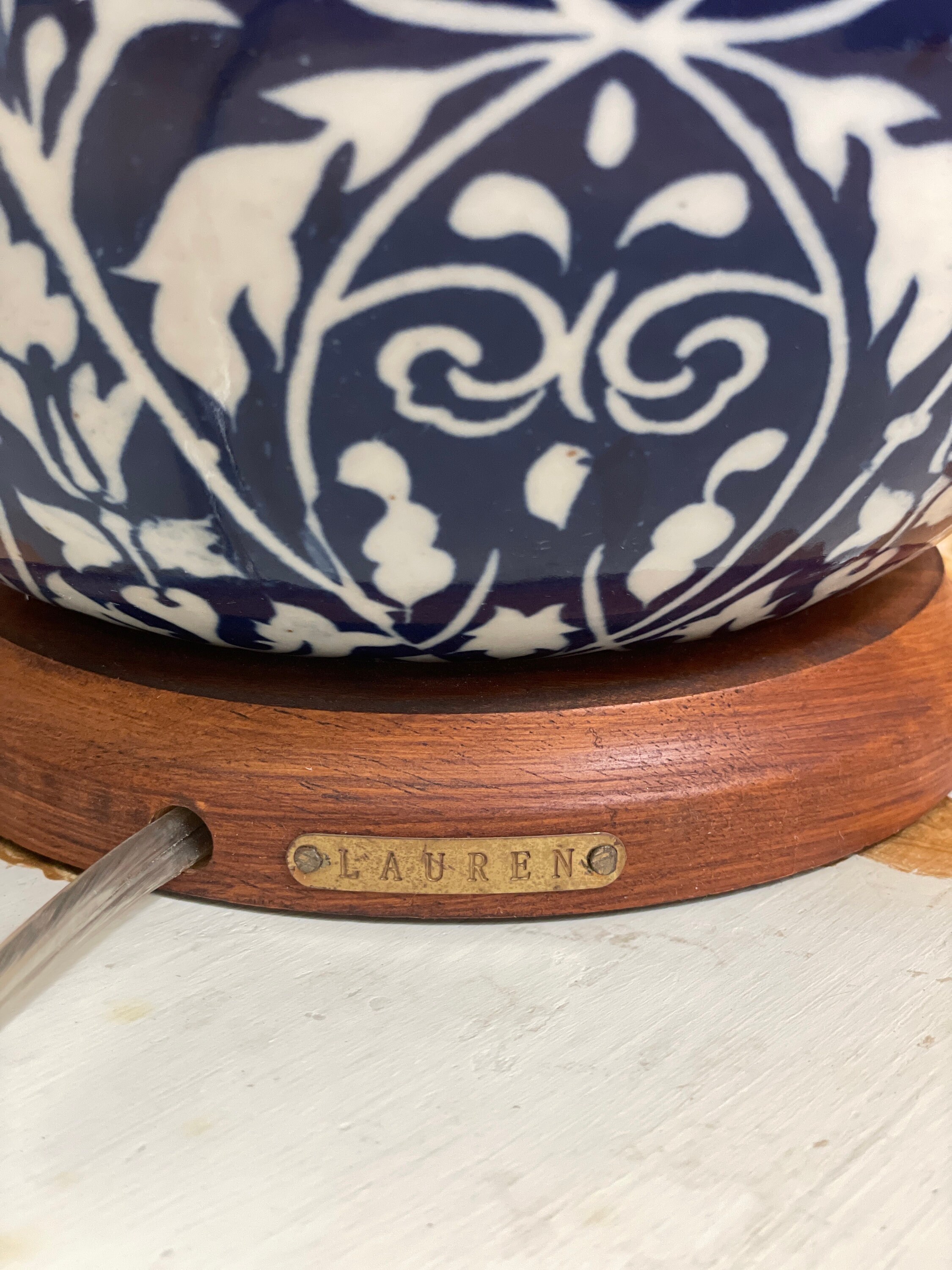 Ralph Lauren Blue and White Floral Motif Porcelain Table Lamp 20 - Etsy