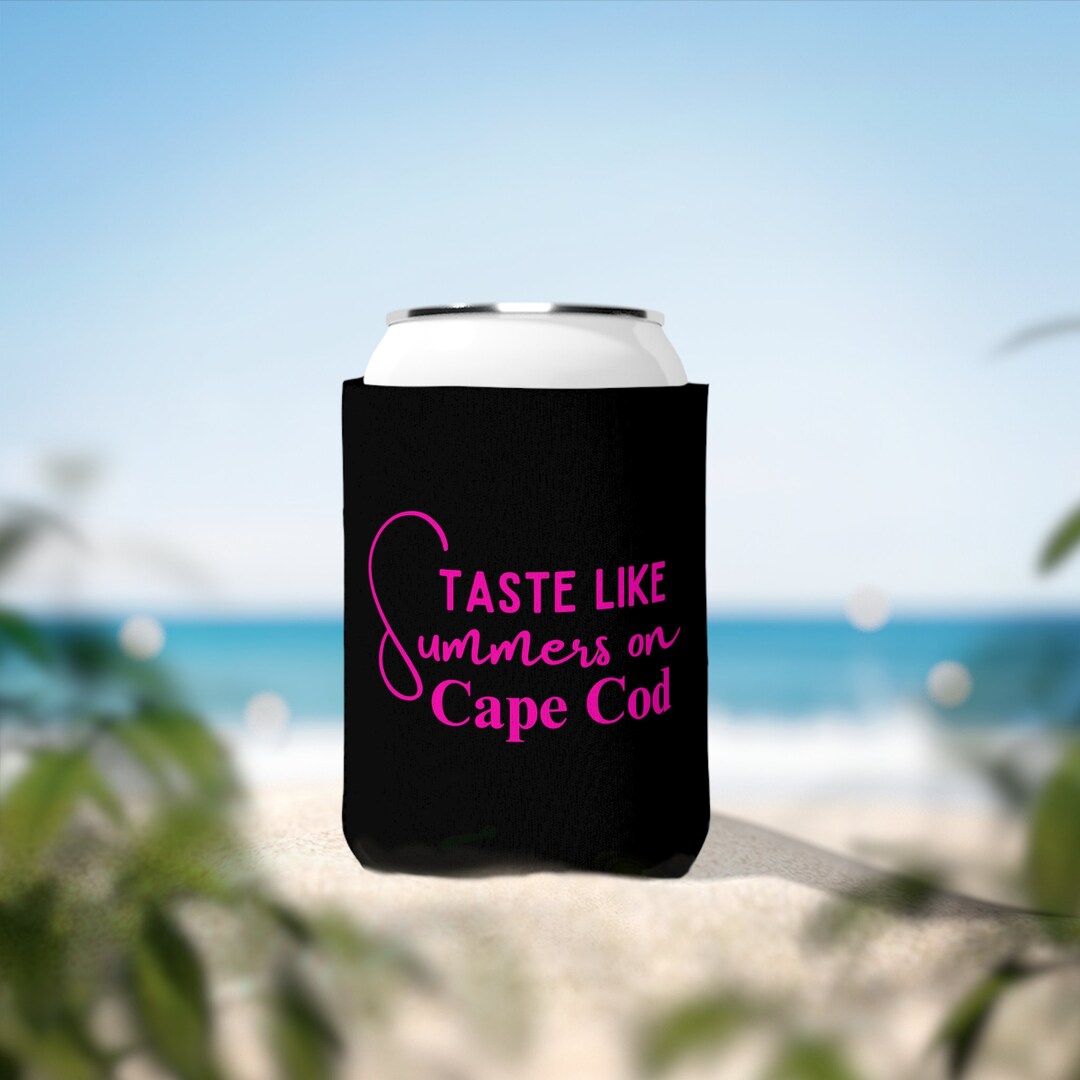 Taste Like Summers on Cape Cod Cooler Koozie Sleeve Pink Font - Etsy