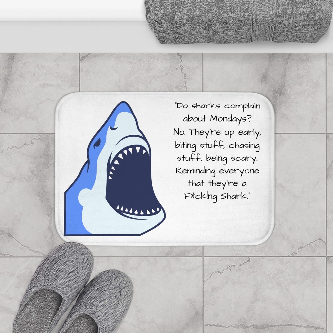 Shark Monday Motivational Bath Mat - Etsy