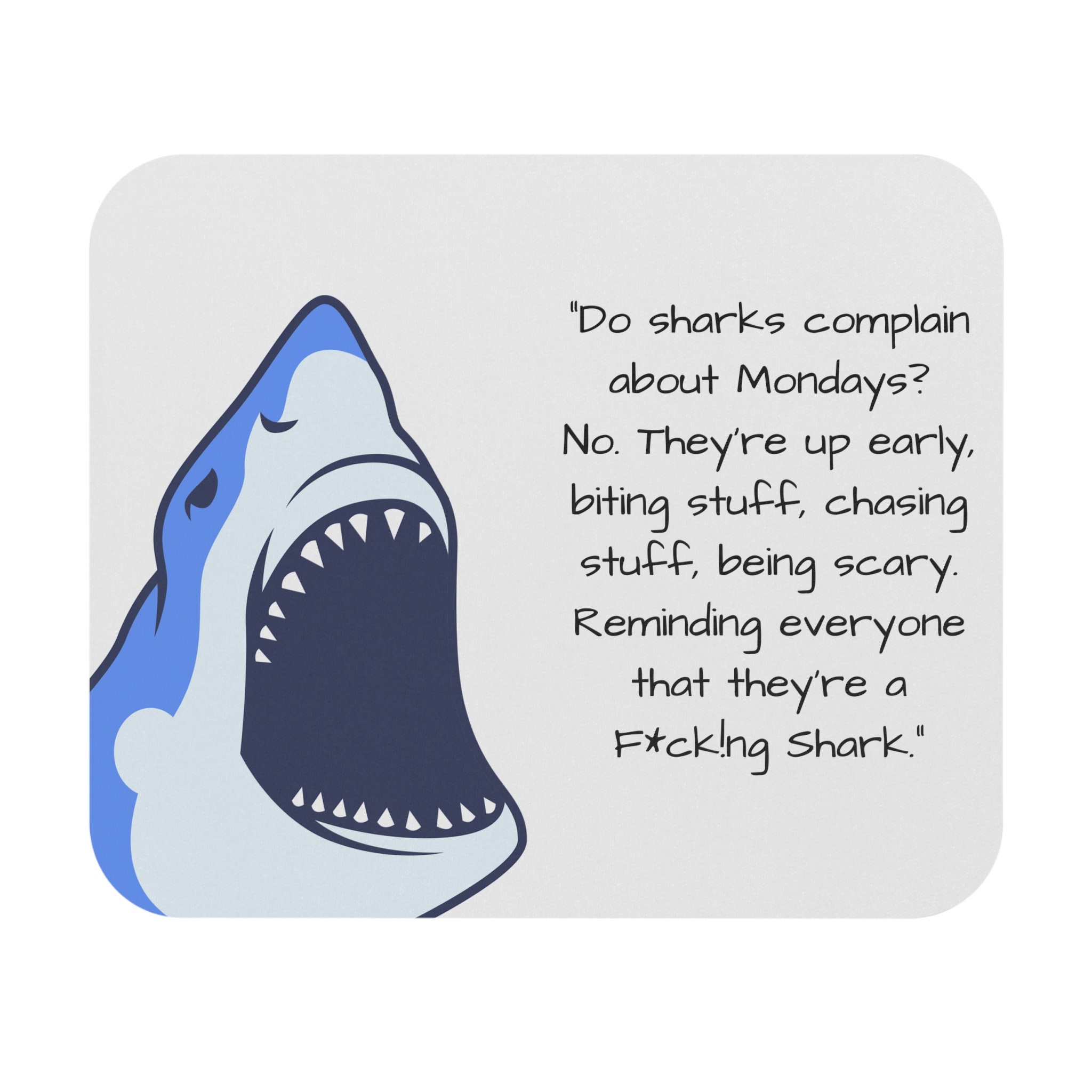 Shark Monday Motivational Mouse Pad (rectangle) - Etsy