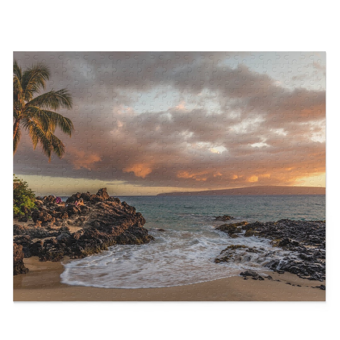 Tropical Beach Sunset Puzzle 120, 252, 500-piece - Etsy