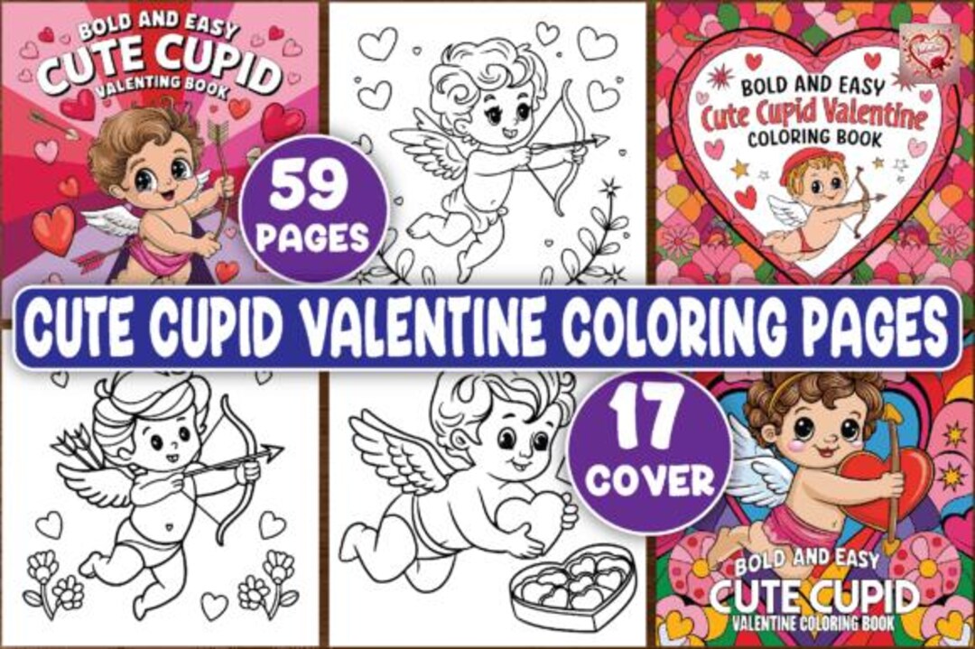 59 Cute Cupid Valentine Coloring Pages Fun & Adorable Designs for Kids ...