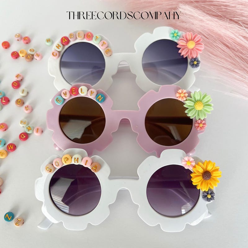 Flower Sunglasses - Etsy