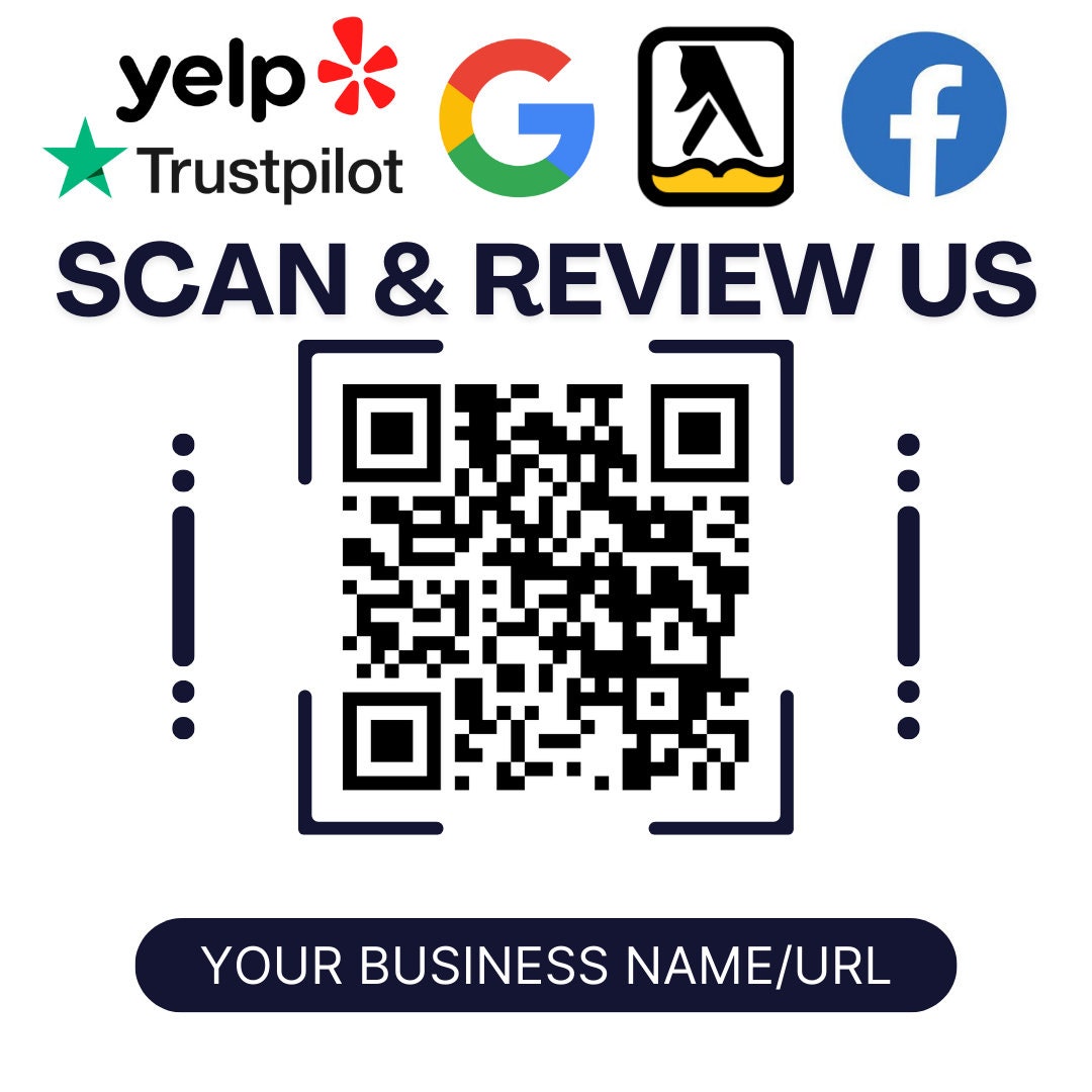 Scan Qr Code Review Us Google Tap Feed Business Back Digital Custom PDF ...