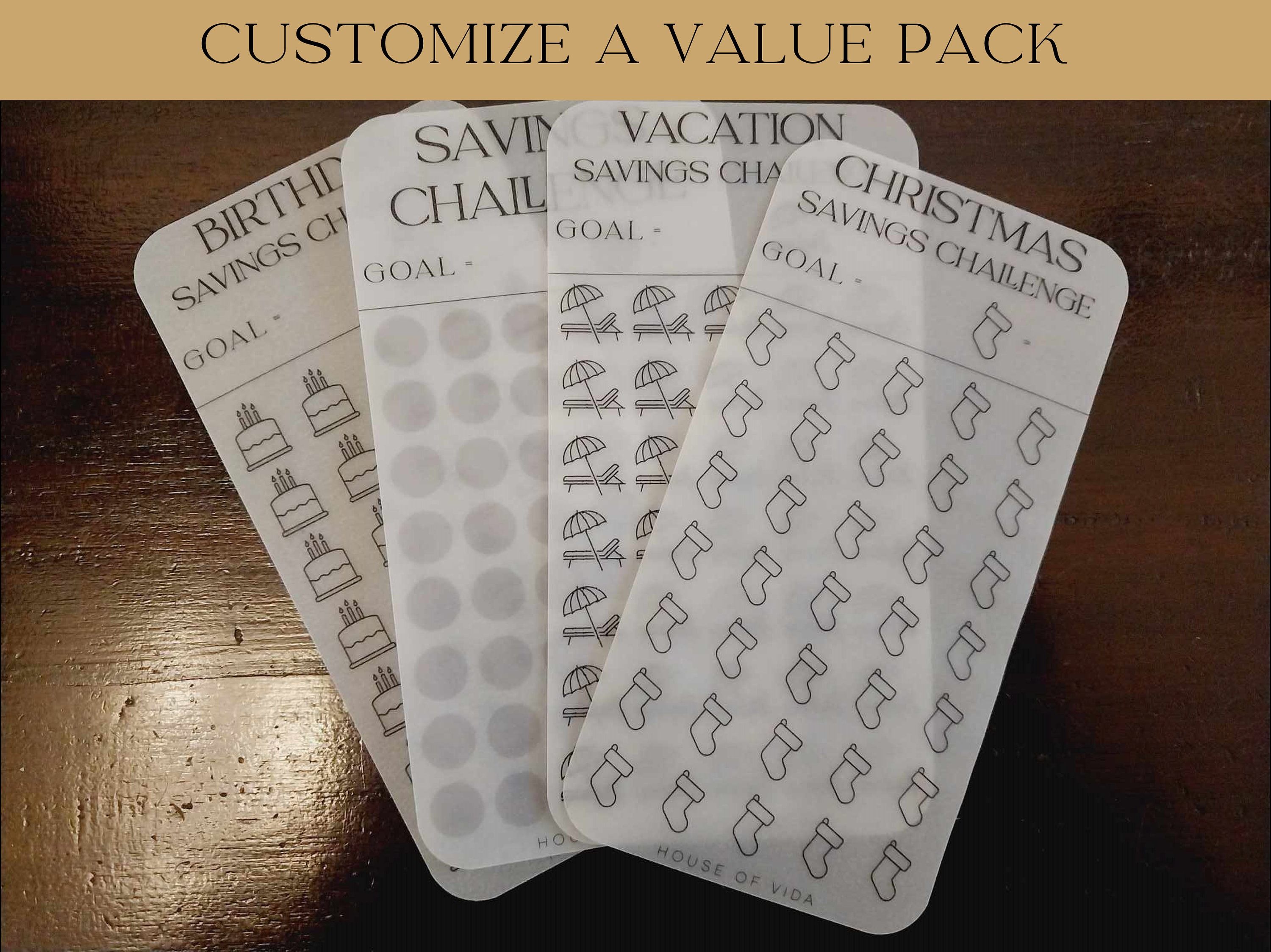 Matt Vellum Savings Challenge Tracker Card & Wallet Value Pack ...