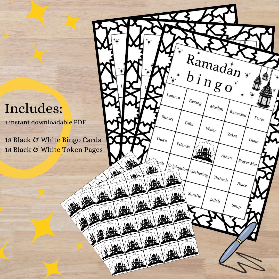 Ramadan Bingo Printable Bingo Ramadan Games Eid Games Kids Ramadan Game ...