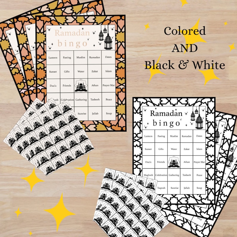 Ramadan Bingo - Printable Bingo - Ramadan Games - Eid Games - Kids ...