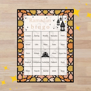 Ramadan Bingo Game – 18 Printable Cards, Ramadan and Eid Activity ...