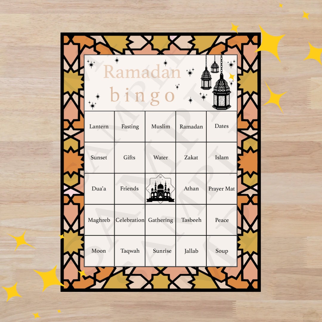Ramadan Bingo Printable Bingo Ramadan Games Eid Games Kids Ramadan Game ...