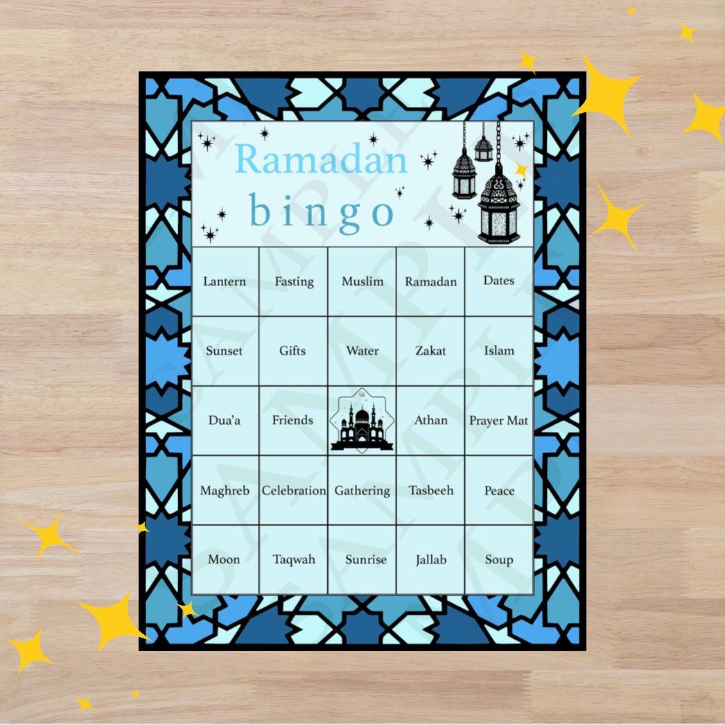 Ramadan Bingo Printable Bingo Ramadan Games Eid Games Kids Ramadan Game ...